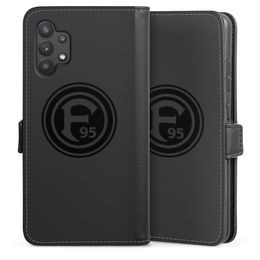 DeinDesign Galaxy A32 4G Handy Klapph&uuml;lle Handyh&uuml;lle aus Kunst Leder schwarz Flip Case F95 Fortuna D&uuml;sseldorf Logo Sideflip mit Lasche