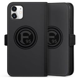 DeinDesign iPhone 11 Handy Klapph&uuml;lle Handyh&uuml;lle aus Kunst Leder schwarz Flip Case F95 Fortuna D&uuml;sseldorf Logo Sideflip mit Lasche