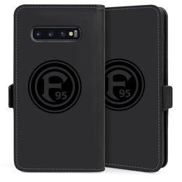 DeinDesign Galaxy S10 Plus Handy Klapph&uuml;lle Handyh&uuml;lle aus Kunst Leder schwarz Flip Case F95 Fortuna D&uuml;sseldorf Logo Sideflip mit Lasche