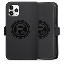 DeinDesign iPhone 11 Pro Handy Klapph&uuml;lle Handyh&uuml;lle aus Kunst Leder schwarz Flip Case F95 Fortuna D&uuml;sseldorf Logo Sideflip mit Lasche