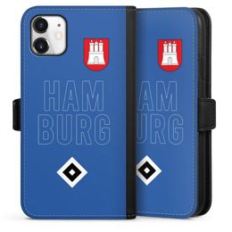 DeinDesign iPhone 11 Handy Klapph&uuml;lle Handyh&uuml;lle aus Kunst Leder schwarz Flip Case Official Licensed Product Hamburg Hamburger Sv Sideflip mit Lasche
