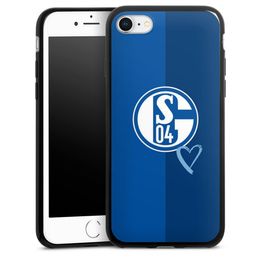 DeinDesign iPhone SE (2022) Handy Slim Case extra d&uuml;nn Silikon Handyh&uuml;lle schwarz H&uuml;lle Fc Schalke 04 Heart Silikon Slim Case