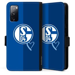 DeinDesign Galaxy S20 Handy Klapph&uuml;lle Handyh&uuml;lle aus Kunst Leder schwarz Flip Case Fc Schalke 04 Heart Sideflip mit Lasche