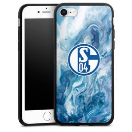 DeinDesign iPhone SE (2022) Handy Slim Case extra d&uuml;nn Silikon Handyh&uuml;lle schwarz H&uuml;lle Fc Schalke 04 Logo Merchandise Silikon Slim Case