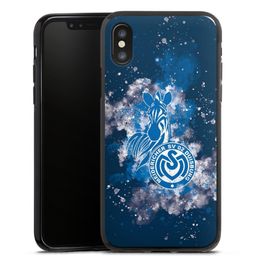 DeinDesign iPhone X Handy Silikon H&uuml;lle Case schwarz Handyh&uuml;lle Msv Duisburg Official Licensed Product Water Colour