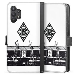DeinDesign Galaxy A32 4G Handy Klapph&uuml;lle Handyh&uuml;lle aus Kunst Leder schwarz Flip Case Stadium Die Fohlen Borussia M&ouml;nchengladbach Sideflip mit Lasche