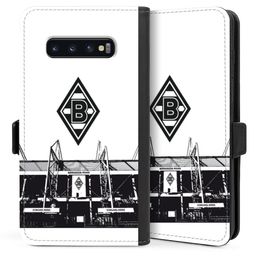 DeinDesign Galaxy S10 Plus Handy Klapph&uuml;lle Handyh&uuml;lle aus Kunst Leder schwarz Flip Case Stadium Die Fohlen Borussia M&ouml;nchengladbach Sideflip mit Lasche