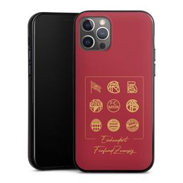 DeinDesign iPhone 12 Pro Handy Silikon H&uuml;lle Case schwarz Handyh&uuml;lle Fc Bayern M&uuml;nchen Merchandise Fcb 125 Jahre