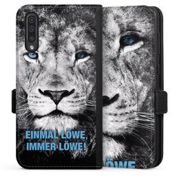 DeinDesign Galaxy A50 Handy Klapph&uuml;lle Handyh&uuml;lle aus Kunst Leder schwarz Flip Case Official Licensed Product Tsv 1860 M&uuml;nchen Lion Sideflip mit Lasche