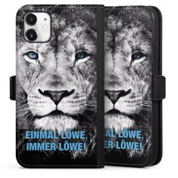 DeinDesign iPhone 11 Handy Klapph&uuml;lle Handyh&uuml;lle aus Kunst Leder schwarz Flip Case Official Licensed Product Tsv 1860 M&uuml;nchen Lion Sideflip mit Lasche