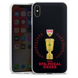 DeinDesign iPhone Xs Max Handy Silikon H&uuml;lle Case transparent Handyh&uuml;lle Trophy Official Licensed Product Vfb Stuttgart Silikon Case