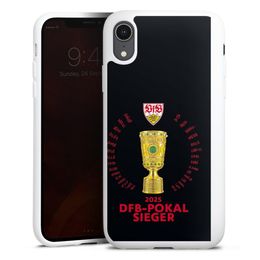 DeinDesign iPhone Xr Handy Silikon H&uuml;lle Case wei&szlig; Handyh&uuml;lle Trophy Official Licensed Product Vfb Stuttgart Silikon Case