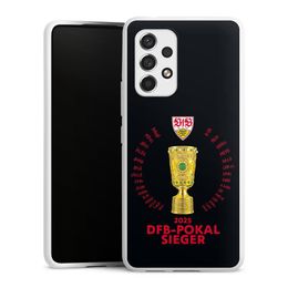 DeinDesign Galaxy A53 5G Handy Silikon H&uuml;lle Case wei&szlig; Handyh&uuml;lle Vfb Stuttgart Trophy Official Licensed Product Silikon Case