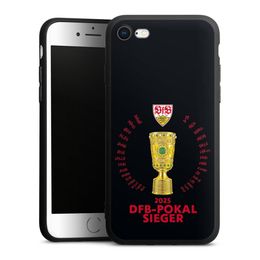 DeinDesign iPhone SE (2020) Handy Premium Silikon H&uuml;lle Handyh&uuml;lle schwarz Case Vfb Stuttgart Trophy Official Licensed Product Silikon Premium Case