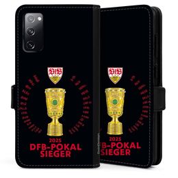 DeinDesign Galaxy S20 Handy Klapph&uuml;lle Handyh&uuml;lle aus Kunst Leder schwarz Flip Case Official Licensed Product Vfb Stuttgart Trophy Sideflip mit Lasche