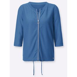 WITT Damen Shirt-Set in Struktur-Qualit&auml;t, mittelblau, Gr&ouml;&szlig;e 48
