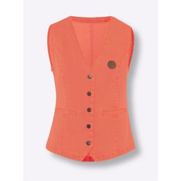 WITT Damen Jeansweste in verk&uuml;rzter Form, papaya, Gr&ouml;&szlig;e 44