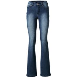 Heine Witt Damen Bootcut-Jeans mit Bauchweg-Effekt, blue denim, Gr&ouml;&szlig;e 21
