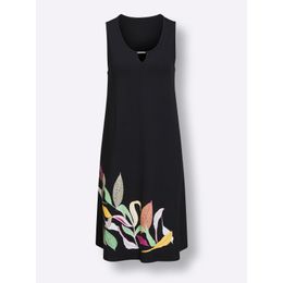 feel good Damen Sommerkleid mit Dekospange am Ausschnitt, schwarz-fuchsia, Gr&ouml;&szlig;e 36/38