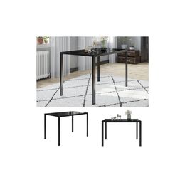VICCO Esszimmertisch "Grand Metall" Schwarz, 120 x 70 x 75 cm, moderner Esstisch, Glas