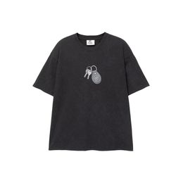 Pull&Bear Pull&Bear T-Shirt Herren Gr&ouml;&szlig;e XL dunkelgrau / schwarz / wei&szlig;