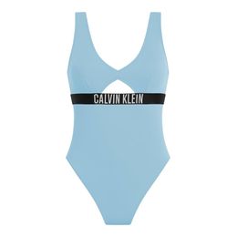 Calvin Klein Swimwear Badeanzug 'ONE PIECE' Damen Größe XS hellblau / schwarz / weiß