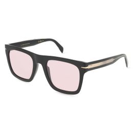 David Beckham DB 7000/S FLAT | Herren-Sonnenbrille | Fassung: Vollrand, Quadratisch, Acetat, Schwarz | Glasfarbe: Violett