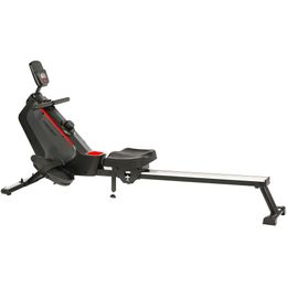 Rudergerät Christopeit Sport "RW 1000", schwarz (schwarz, rot), Rudergeräte, ohne Unterlegmatte, Rudermaschine, 8 Widerstandsstufen, B:52cm H:72cm L:166cm