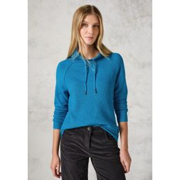 Rollkragenpullover Cecil, Damen, Gr. XXL (46), blau (dynamic aqua melange), Web, 37% Baumwolle, 34% Polyacryl, 26% Polyester, 3% Elasthan, unifarben, normal normal, ohne Ausschnitt, Bündchen, Pullover, mit Kragen