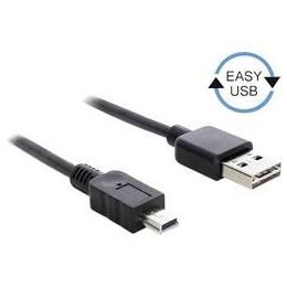 Delock USB-Kabel USB 2.0 USB-A Stecker, USB-Mini-B Stecker 5.00 m Schwarz beidseitig verwendbarer Stecker, vergoldete Steckkontakte, UL-zertifiziert 83365