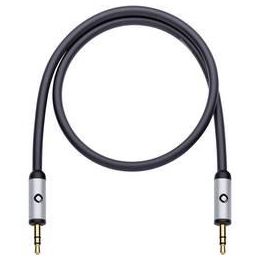 Klinke Audio Anschlusskabel [1x Klinkenstecker 3.5 mm - 1x Klinkenstecker 3.5 mm] 0.50 m Schwarz vergoldete Steckkontakte Oehlbach i-Connect J-35