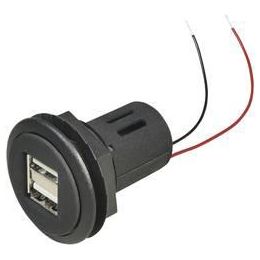 ProCar USB Einbau-Doppelsteckdose Belastbarkeit Strom max.=5 A Passend f&uuml;r (Details) USB-A Steckdose 12 V zu 5 V, 24 V zu 5 V