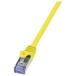 LogiLink CQ3067S RJ45 Netzwerkkabel, Patchkabel CAT 6a S/FTP 3.00 m Gelb Flammwidrig, mit Rastnasenschutz 1 St.