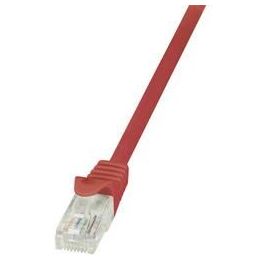 LogiLink CP2064U RJ45 Netzwerkkabel, Patchkabel CAT 6 U/UTP 3.00 m Rot mit Rastnasenschutz 1 St.
