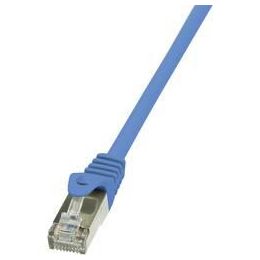 LogiLink CP1066S RJ45 Netzwerkkabel, Patchkabel CAT 5e F/UTP 3.00 m Blau mit Rastnasenschutz 1 St.