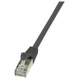LogiLink CP1093S RJ45 Netzwerkkabel, Patchkabel CAT 5e F/UTP 10.00 m Schwarz mit Rastnasenschutz 1 St.