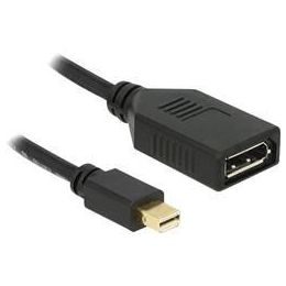Delock 65554 DisplayPort Adapter [1x Mini-DisplayPort Stecker - 1x DisplayPort Buchse] Schwarz mit Ferritkern 21.00 cm