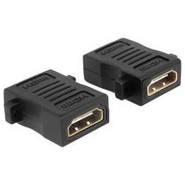 Delock 65509 HDMI Adapter [1x HDMI-Buchse - 1x HDMI-Buchse] Schwarz schraubbar, vergoldete Steckkontakte