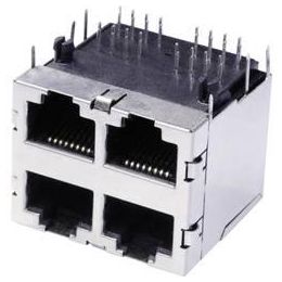 econ connect 3022S2 Doppelstock Multiport 4 x RJ45 3022S2 Buchse, Einbau horizontal Polzahl Sensoren 8P8C Metall 1 St.