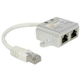 Delock RJ45 Netzwerk Adapter CAT 5 [1x RJ45-Stecker - 2x RJ45-Buchse] 15.00 cm Wei&szlig;