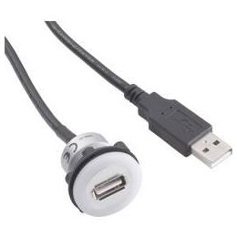 TRU COMPONENTS USB-05 USB-Einbaubuchse 2.0 Buchse, Einbau USB-Buchse Typ A, beleuchtet auf USB-Stecker Typ A mit 60 cm Kabel Inhalt: 1 St.
