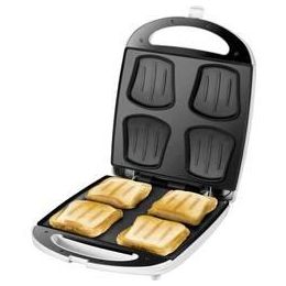 Unold Quadro Sandwich-Toaster klappbar Wei&szlig;, Schwarz