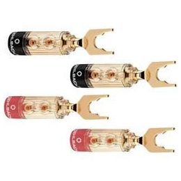 Oehlbach 3033 Lautsprecher-Steckverbinder Stecker, gerade Gold, Rot, Schwarz 4 St.