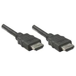 Manhattan HDMI Anschlusskabel HDMI-A Stecker, HDMI-A Stecker 1.00 m Schwarz 323192 Folienschirm, Geflechtschirm HDMI-Kabel