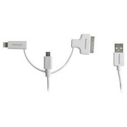 H&auml;hnel Fototechnik USB-Ladekabel USB-A Stecker, Apple Lightning Stecker, USB-Micro-B Stecker, Apple 30pol. Stecker 1.50 m Wei&szlig; 10006510