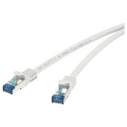 Renkforce RF-4145280 RJ45 Netzwerkkabel, Patchkabel CAT 6a S/FTP 0.50 m Grau mit Rastnasenschutz, Flammwidrig 1 St.