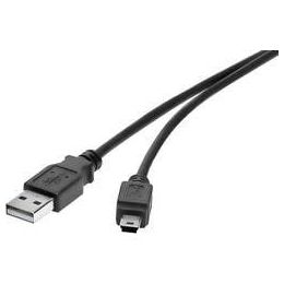 Renkforce USB-Kabel USB 2.0 USB-A Stecker, USB-Mini-B Stecker 0.30 m Schwarz vergoldete Steckkontakte RF-4455807