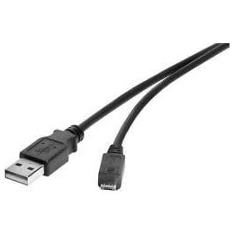 Renkforce USB-Kabel USB 2.0 USB-A Stecker, USB-Micro-B Stecker 3.00 m Schwarz vergoldete Steckkontakte RF-4724427