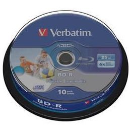 Verbatim 43804 Blu-ray BD-R Rohling 25 GB 10 St. Spindel Bedruckbar