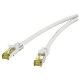 Renkforce RF-4149861 RJ45 Netzwerkkabel, Patchkabel CAT 6a (Rohkabel CAT 7) S/FTP 0.50 m Grau mit Rastnasenschutz, Flammwidrig 1 St.